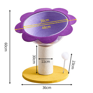 Flower-Styled Cat Tree with Soft Nest & Scratching Posts – PawPawUp
