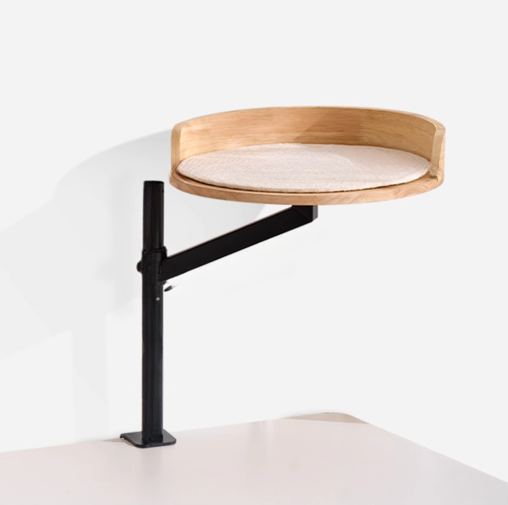 Desk-Mounted Oak Cat Bed – Space-Saving Elevated Perch for Cats up to ...