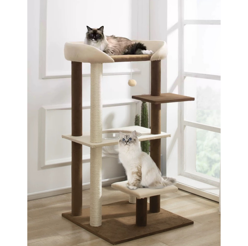 Luxury Japanese-Style Cat Tree with Large Bed – 90906 – PawPawUp